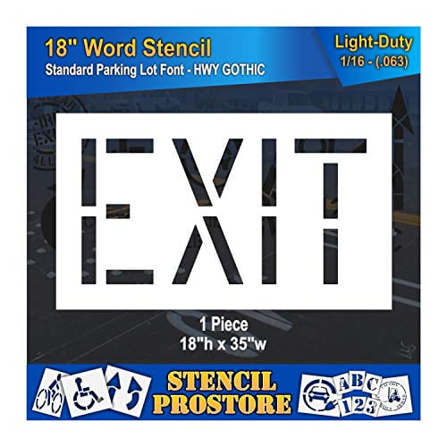 Pavement Marking Stencils - 18 inch EXIT Stencil - 18" x 35" x 1/16 ...