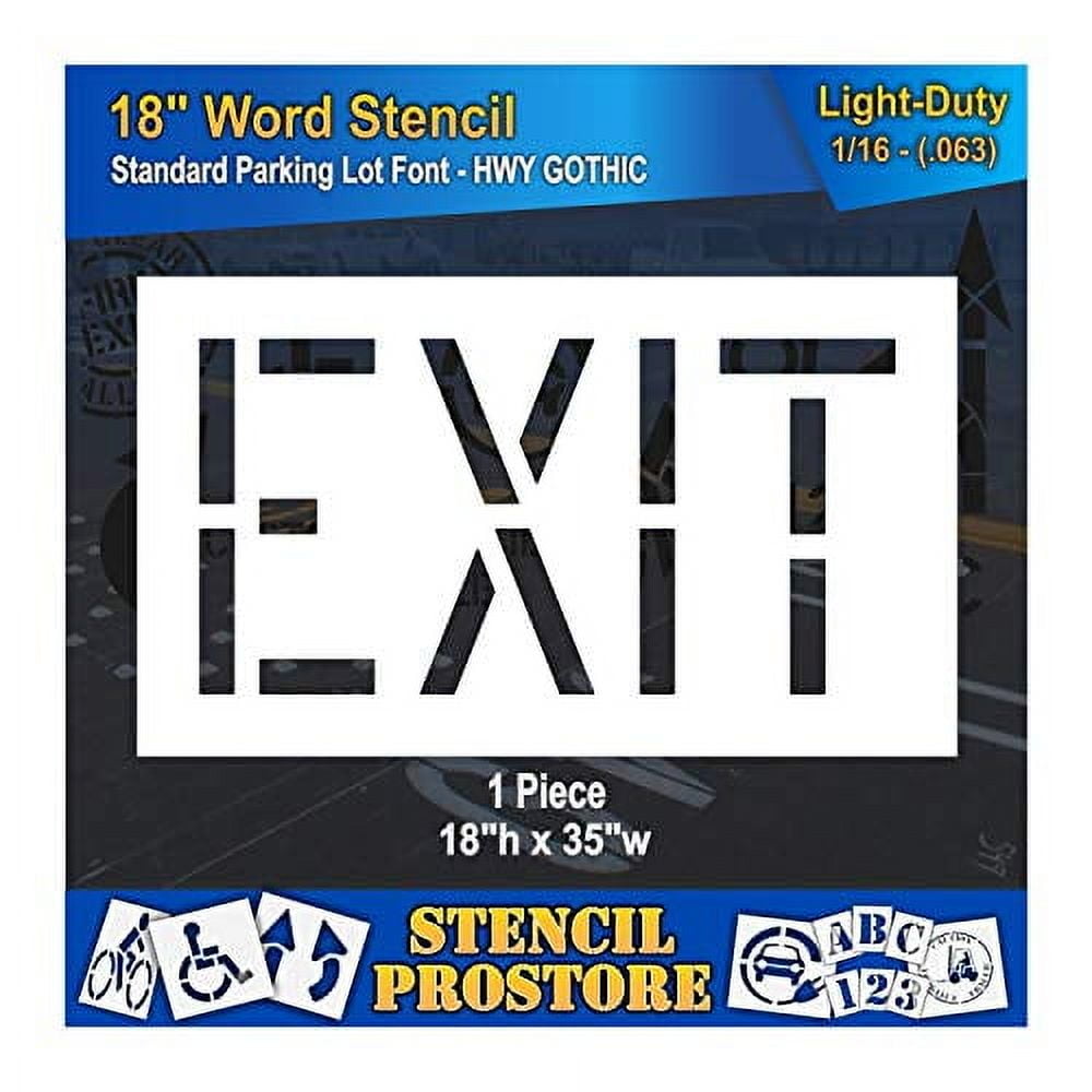 Pavement Marking Stencils - 18 inch EXIT Stencil - 18" x 35" x 1/16 ...
