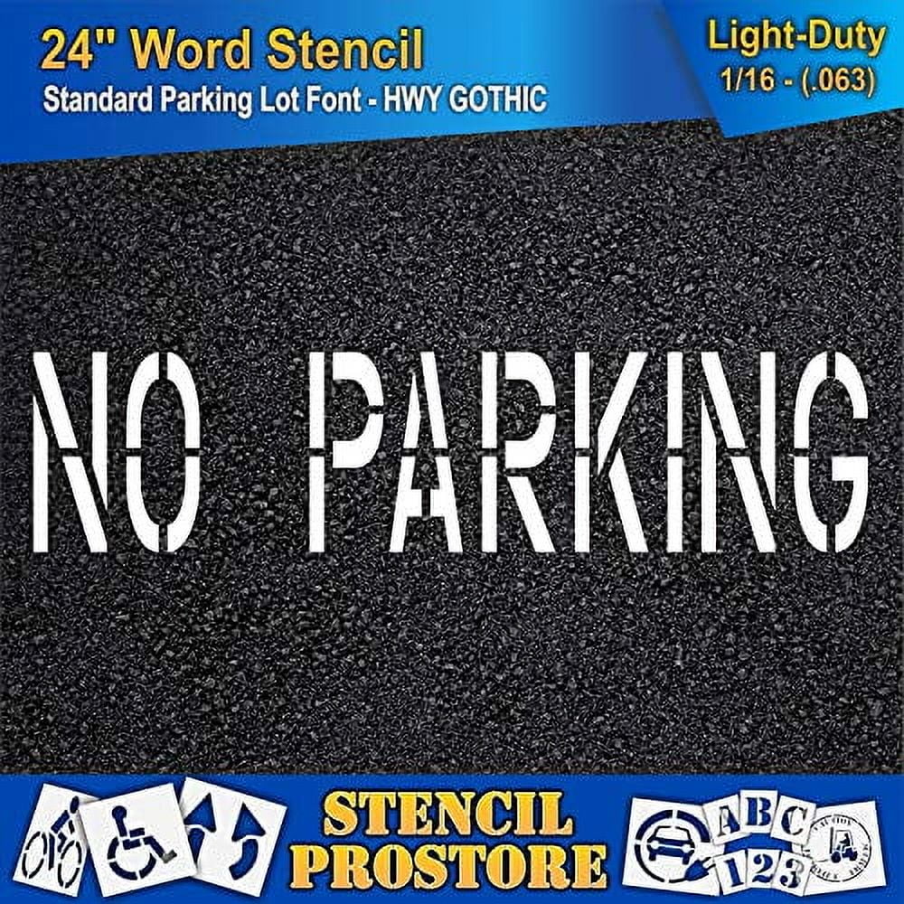 Pavement Marking Stencils - 24 inch NO Parking Stencil - 24" x 90" x 1/ ...