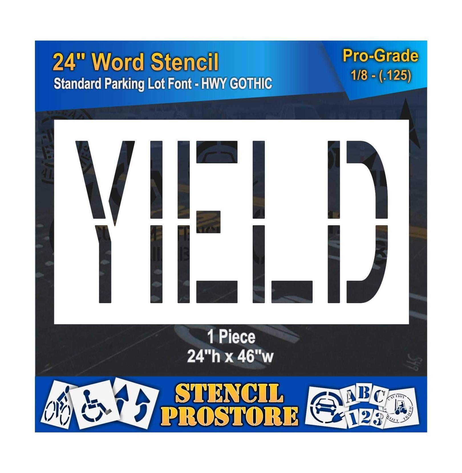Pavement Marking Stencils - 24 inch Yield Stencil - 24" x 46" x 1/8 ...
