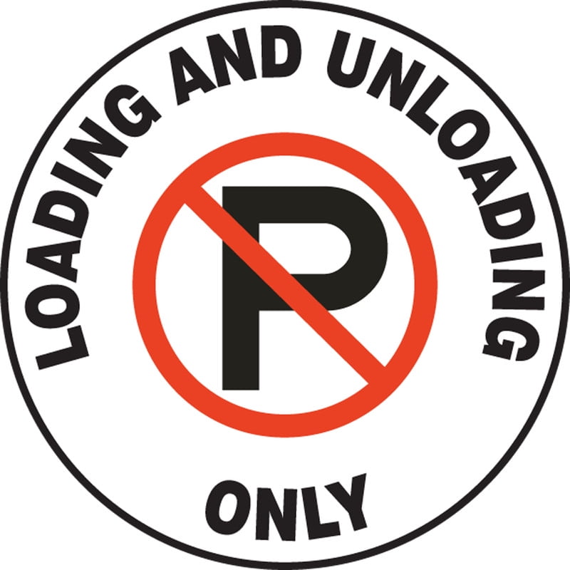 Pavement Sign Loading And Unloading Only W No Parking Symbo Outdoor ...