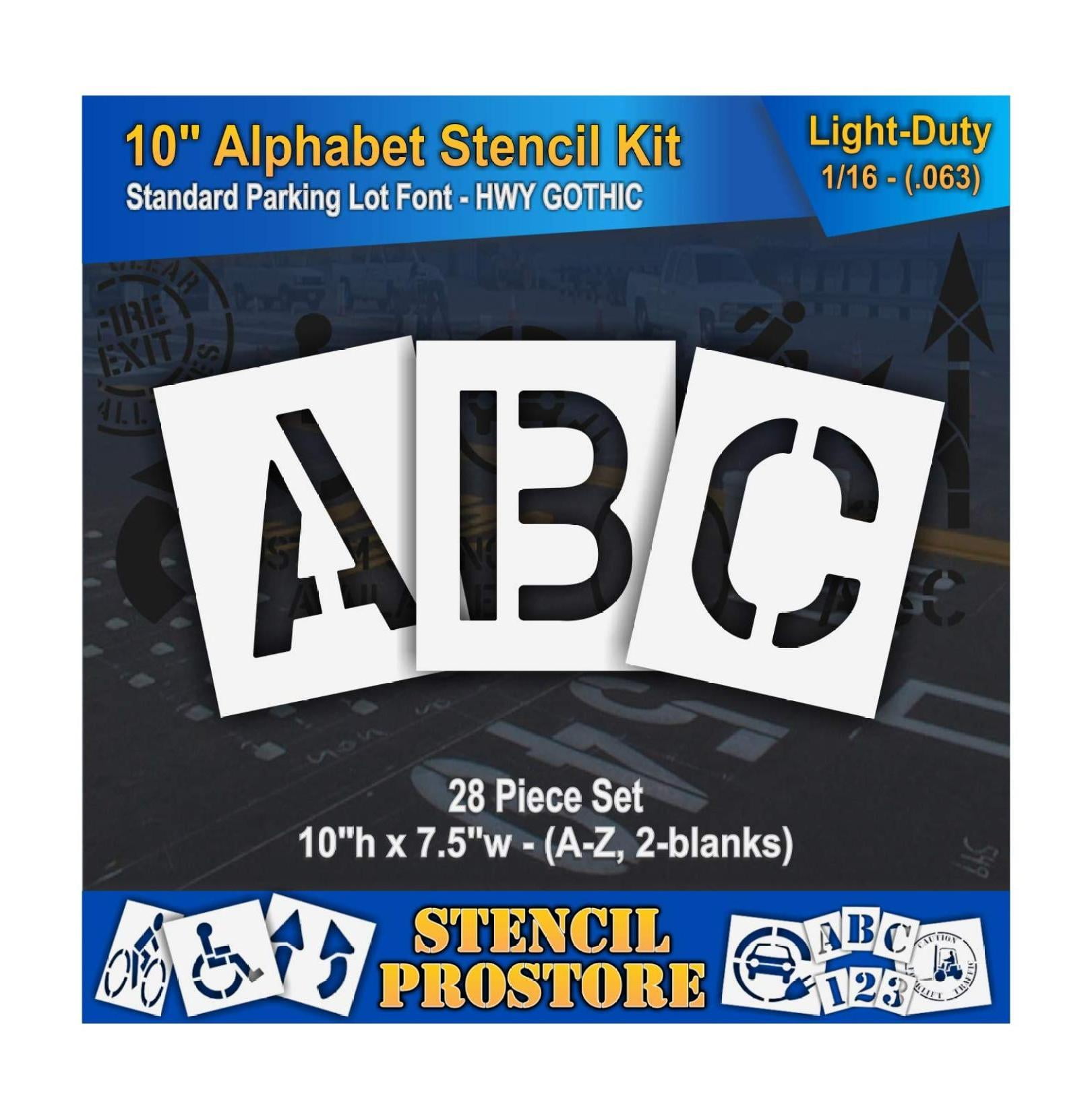 Pavement Stencils - 10 inch Alphabet KIT Stencil Set - (28 Piece) - 10 ...
