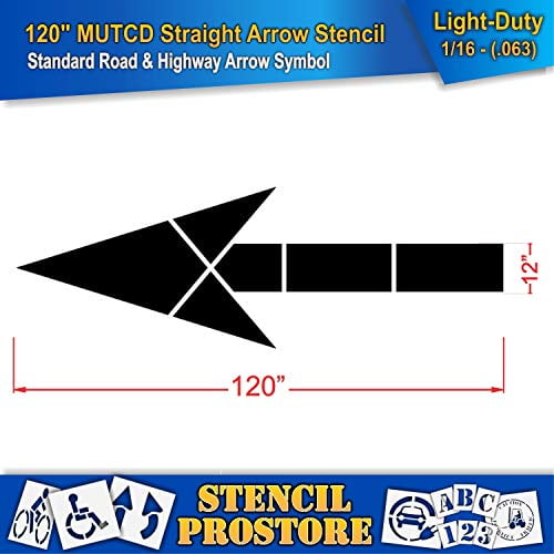 Pavement Stencils - 120 inch - Straight Stencil for MUTCD, FHWA, Road ...