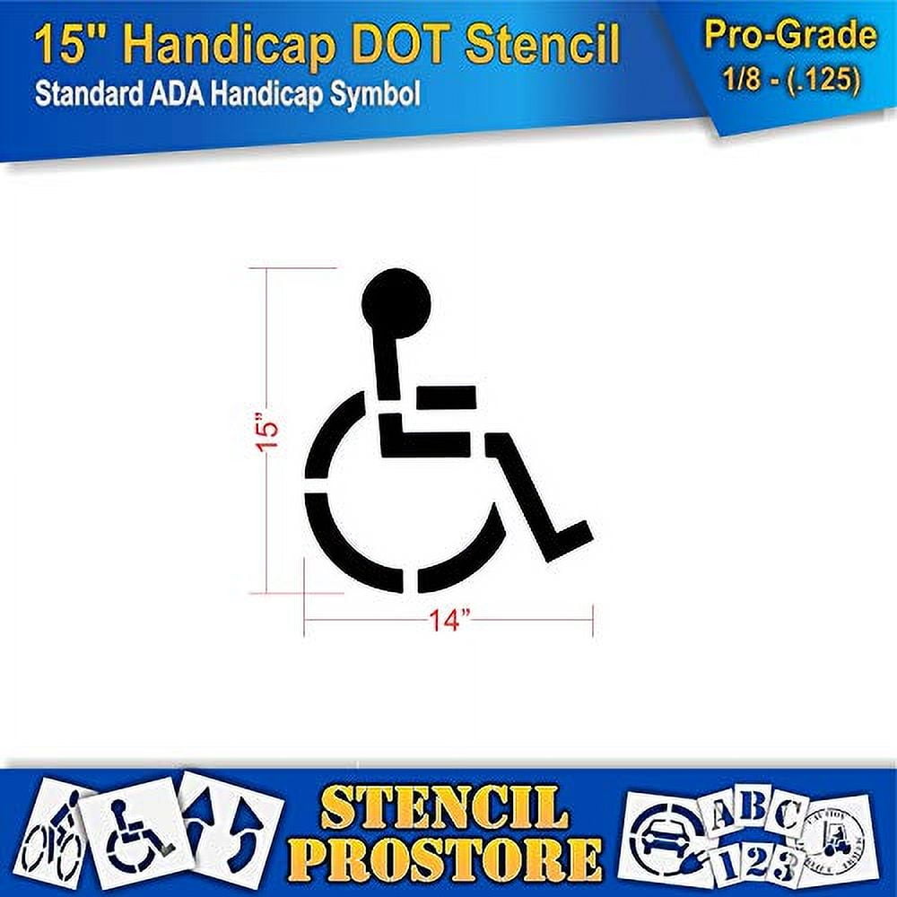 Pavement Stencils - 15 inch - Handicap - ADA Stencil - 15" x 14" x 1/8 ...