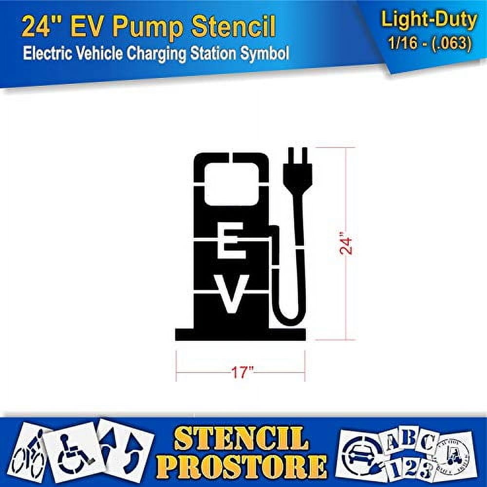 Pavement Stencils - 24 in - Electric Pump Stencil with Plug and EV ...