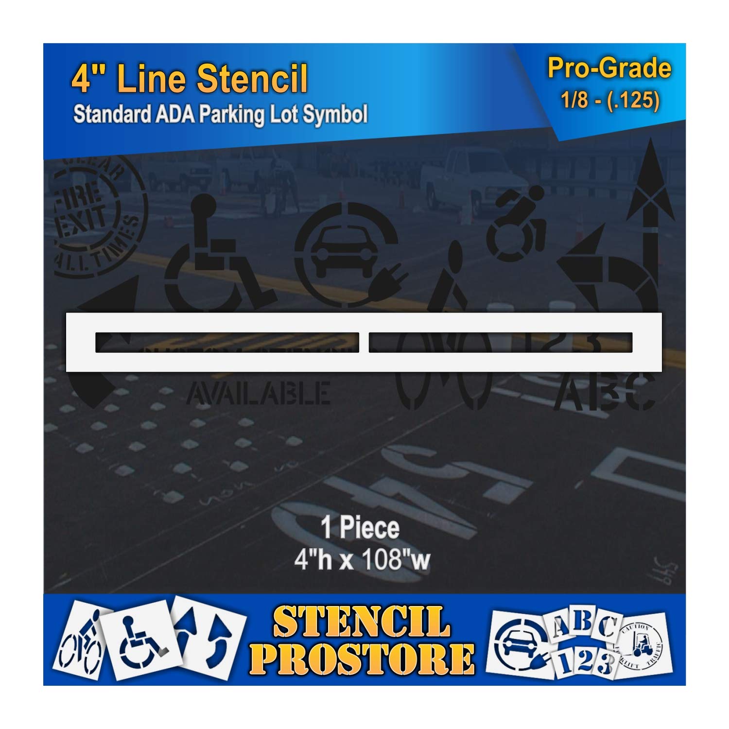 Pavement Stencils - 4 inch - Straight LINE Stencil - 4" x 108" x 1/8 ...