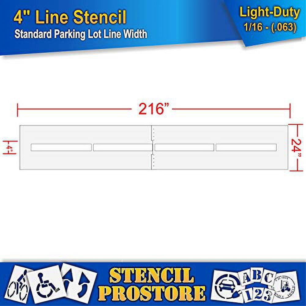 Pavement Stencils - 4 inch - Straight LINE Stencil - 4" x 216" x 1/16 ...