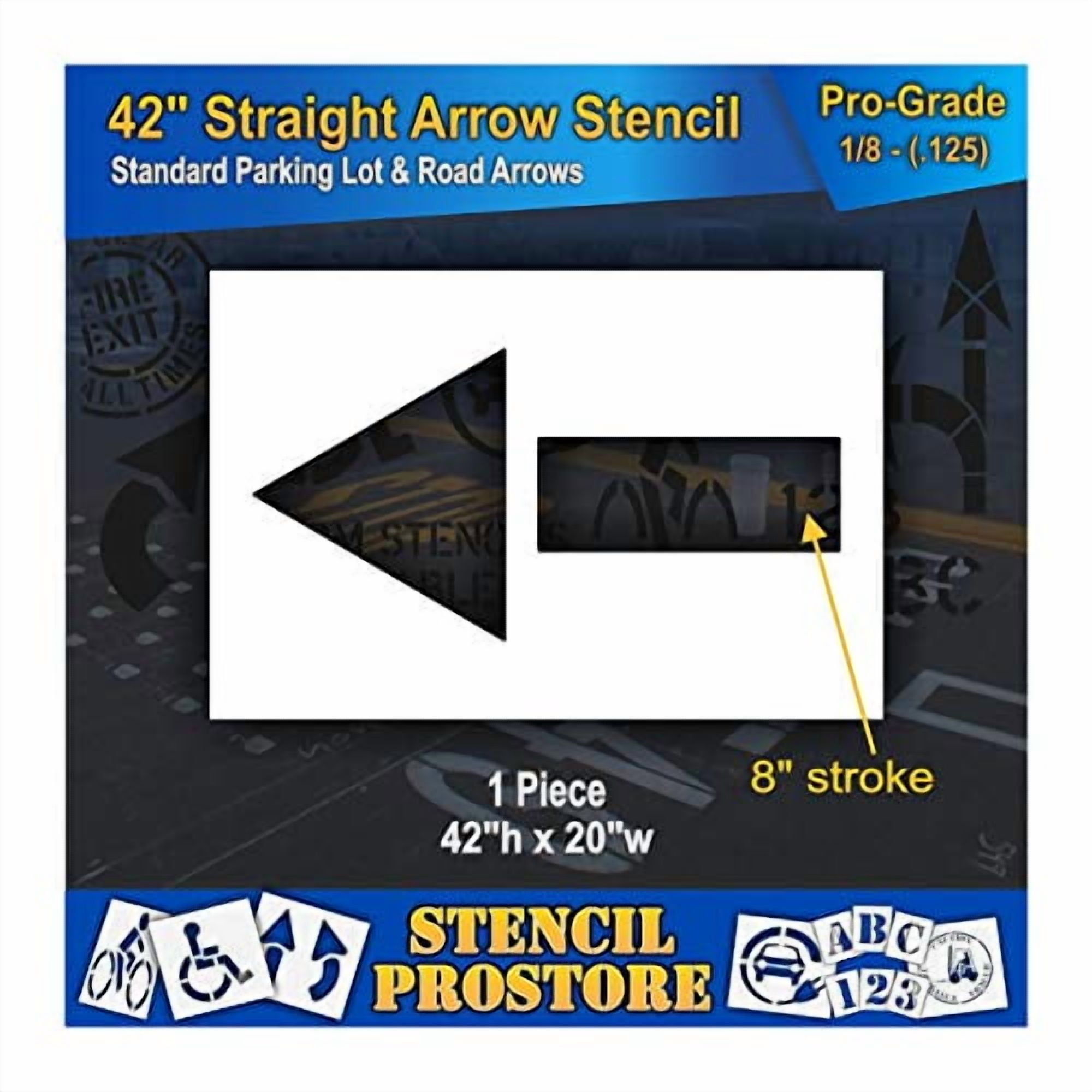 Pavement Stencils - 42 in - Straight Arrow Stencil - 42" x 20" - 1/8 ...