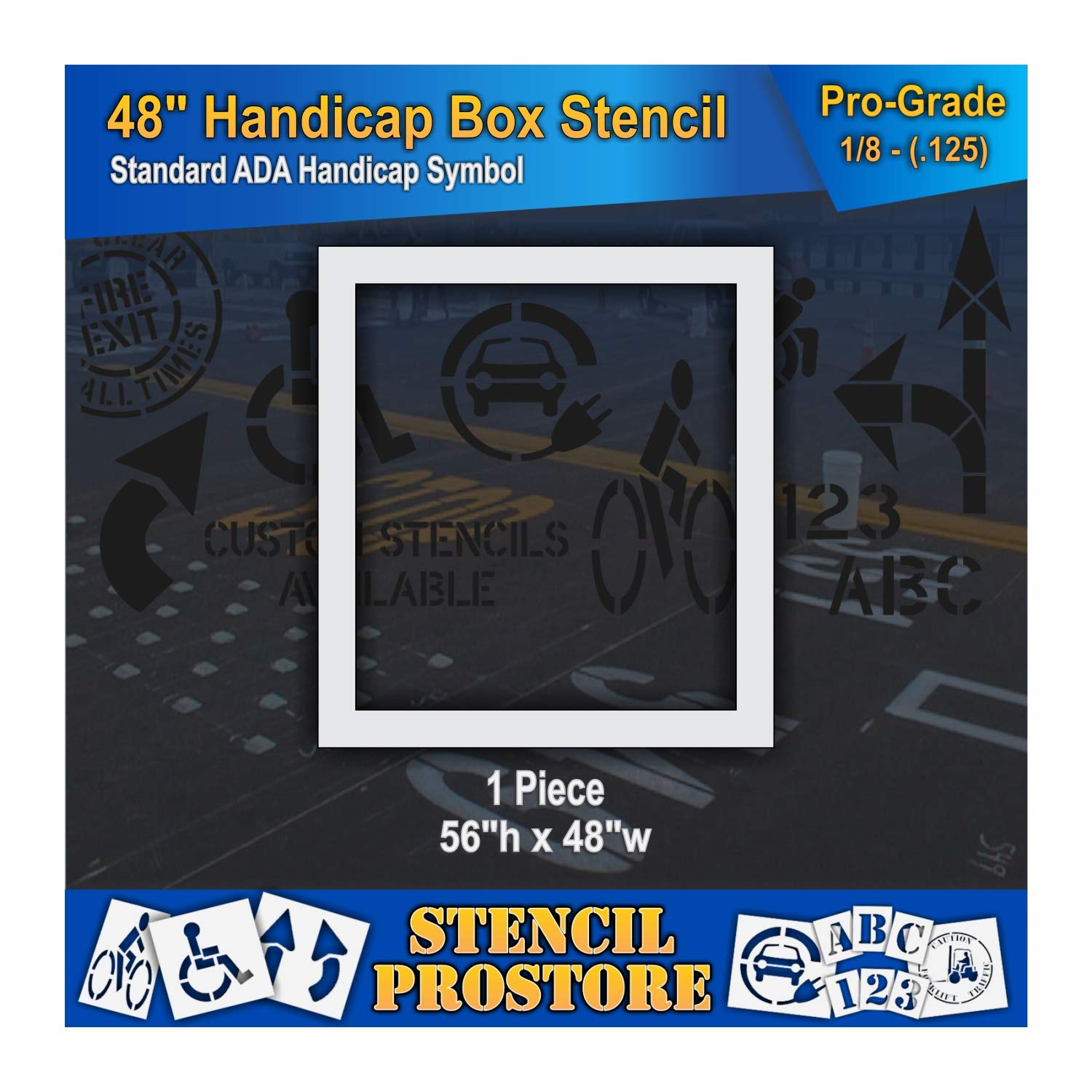 Pavement Stencils - 56 inch Box - Handicap Stencil Background Box ...