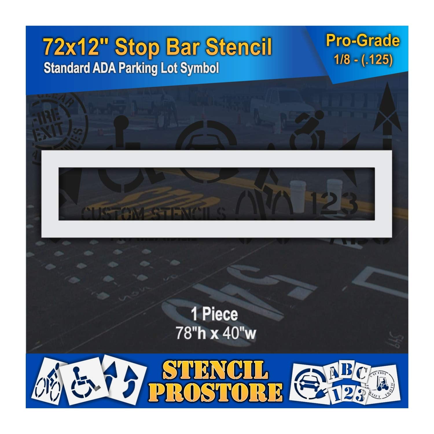 Pavement Stencils - 72 inch - Stop BAR Stencil for Road Intersections ...