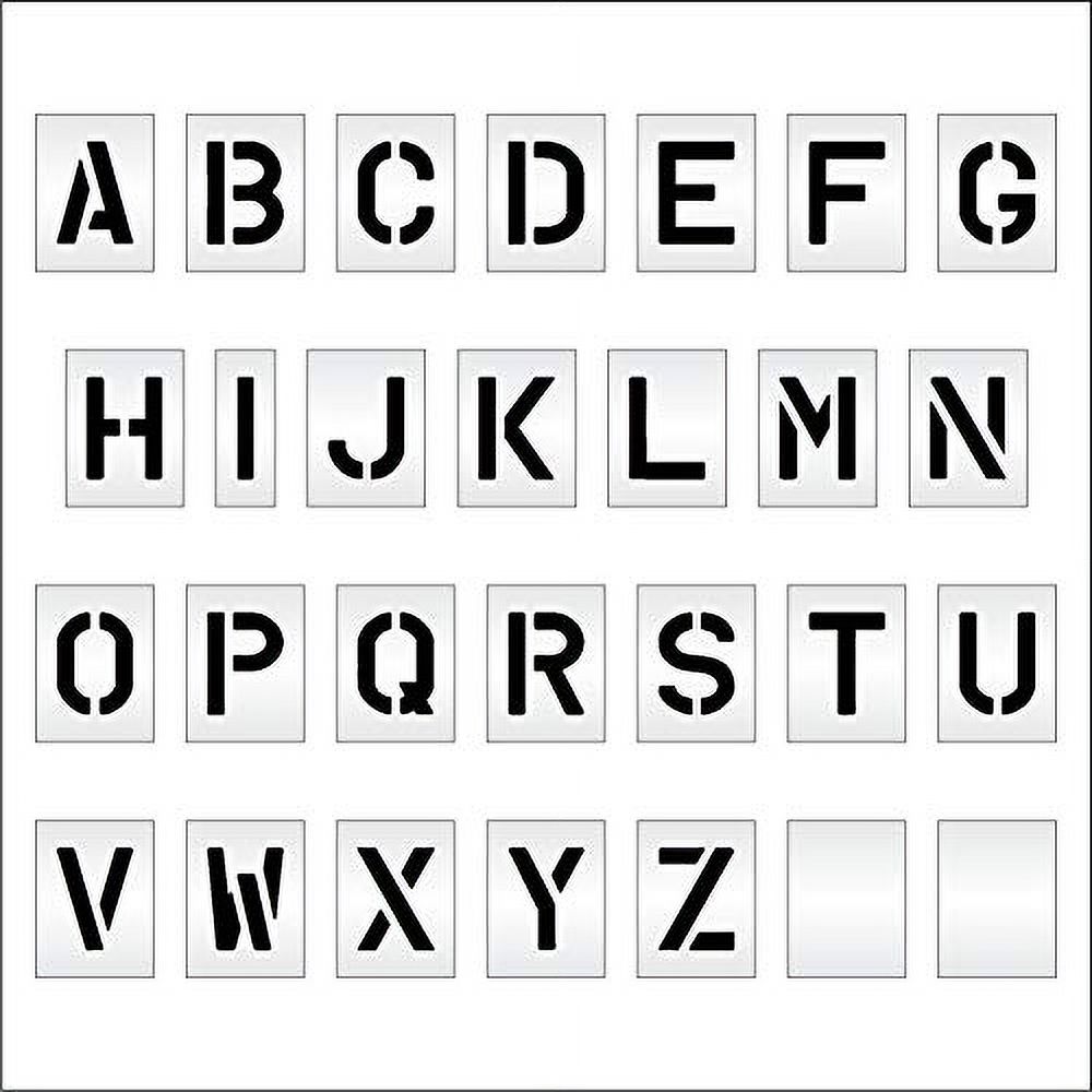 Pavement Stencils - 8 inch Alphabet KIT Stencil Set - (28 Piece) - 8" x ...