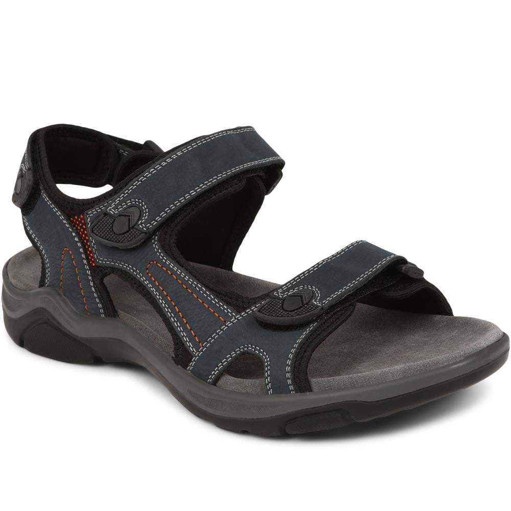 Pavers Mens Blue Adjustable Leather Sandals Size 7.5 - Walmart.com
