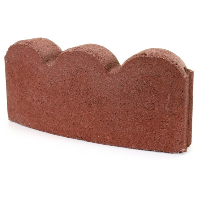 Pavestone 12" Curved Scallop Red Concrete Edger - Walmart.com