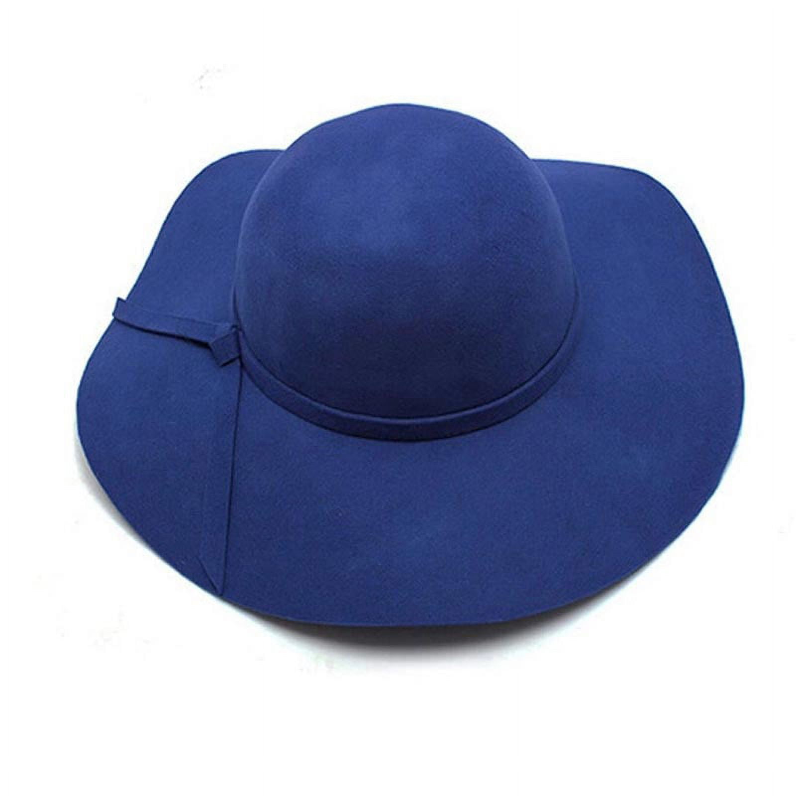 Pavied Fedora Hats Felt Hats Women Girls Wool Wide Brim Bowler Fedora ...