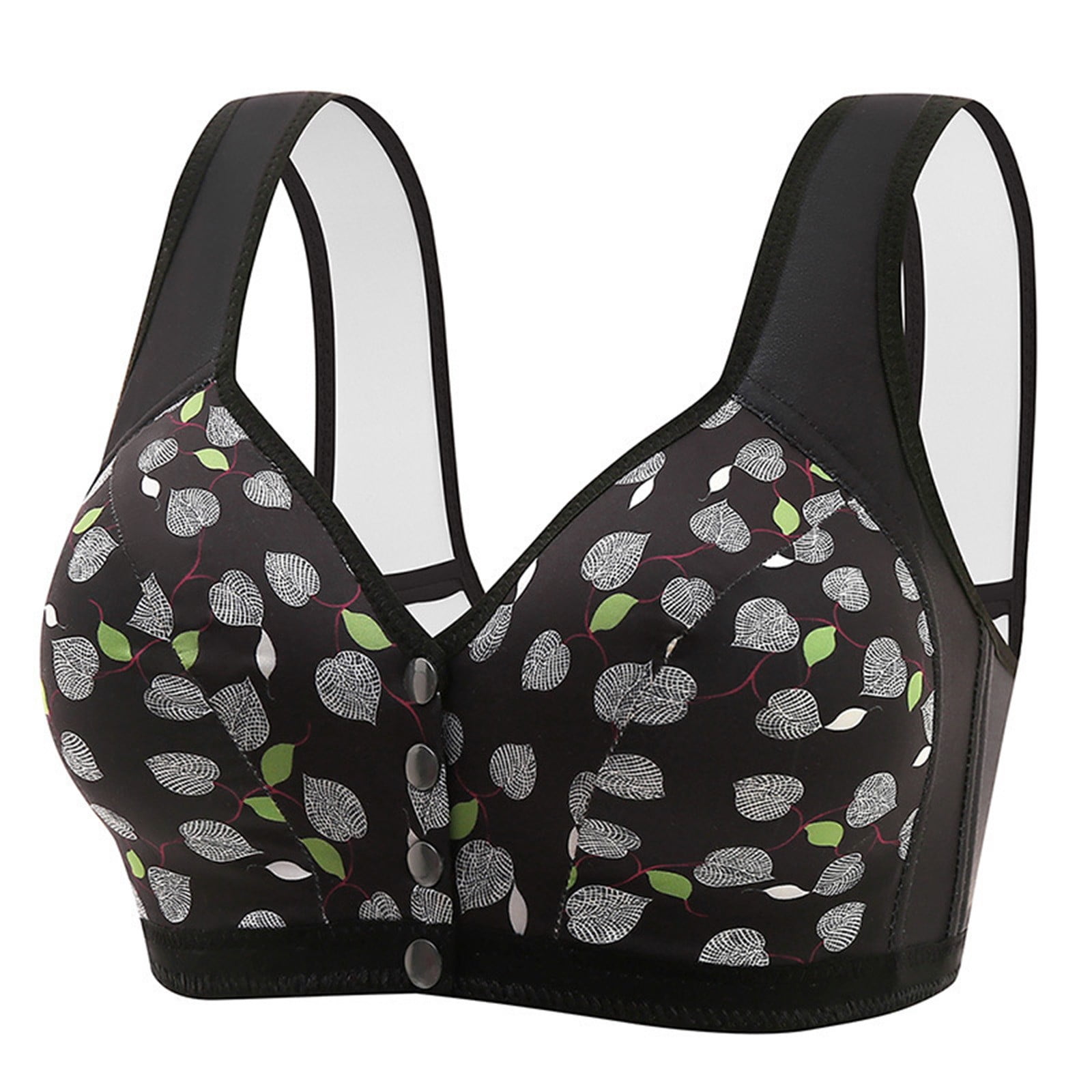 Pavied Front Closure Bras Wireless Bras Seamless Bras Casual Floral ...