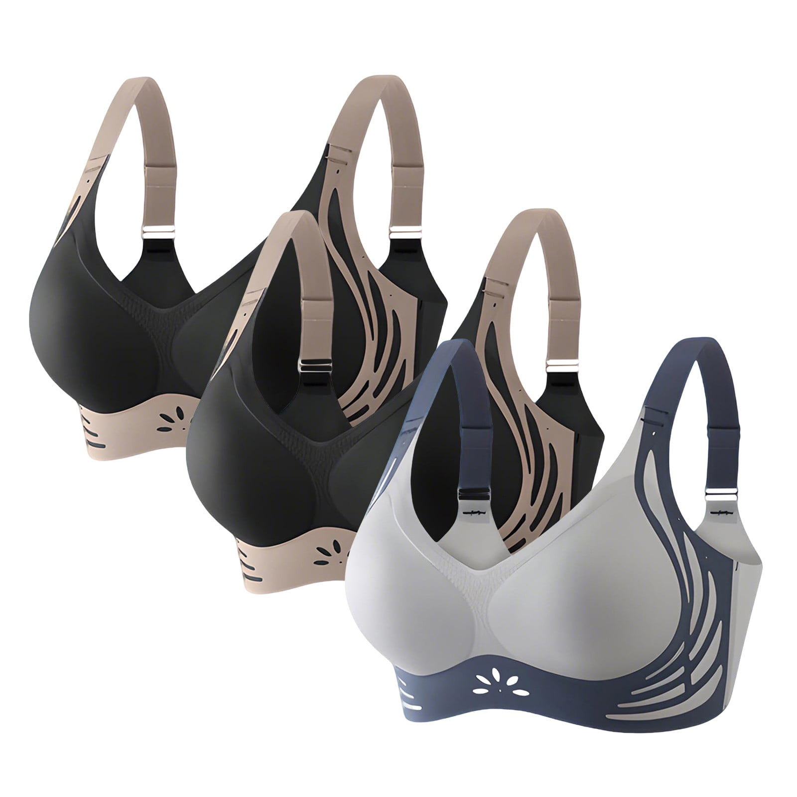 Pavied Sports Bra Backless Bra Gather Bra Soft Comfortable Gather Bra ...