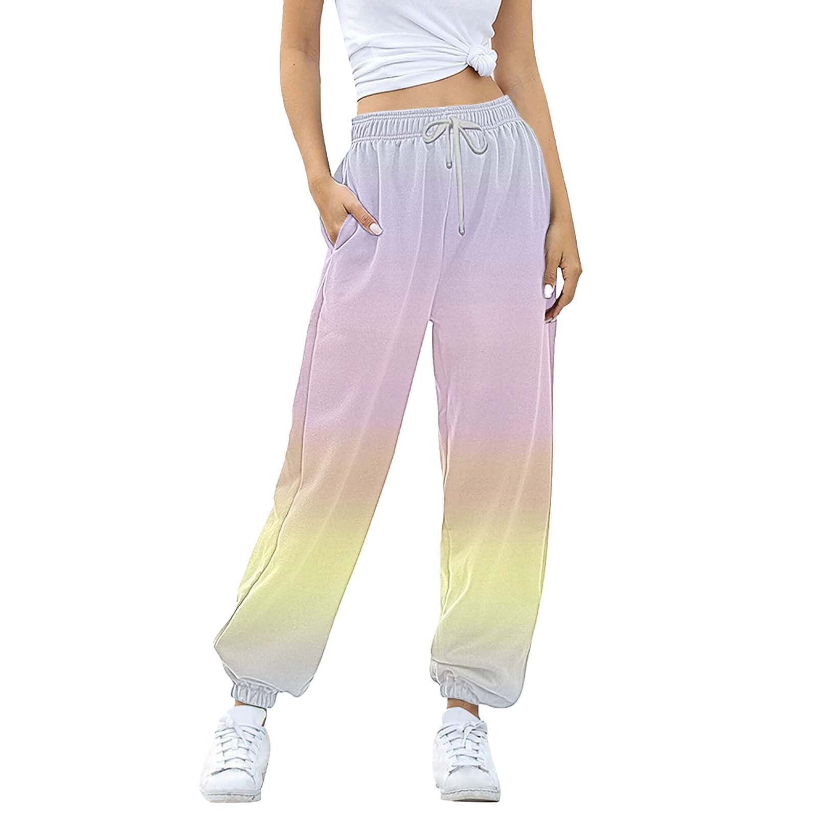Pavied Sweatpants Women Joggers for Women Fashionable Gradient Print ...