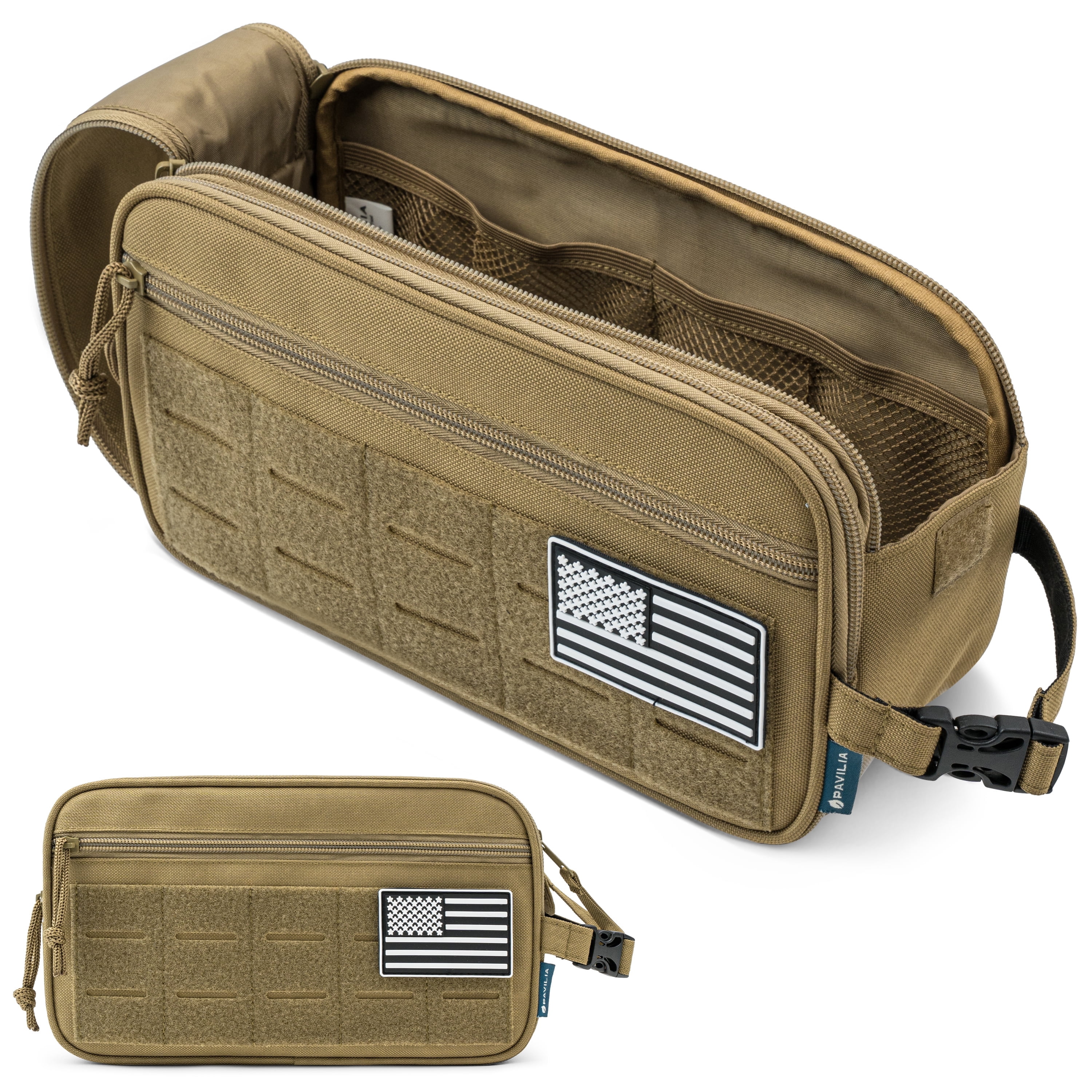 Pavilia Tactical Toiletry Bag for Men, Hygiene Travel Bag, Military ...
