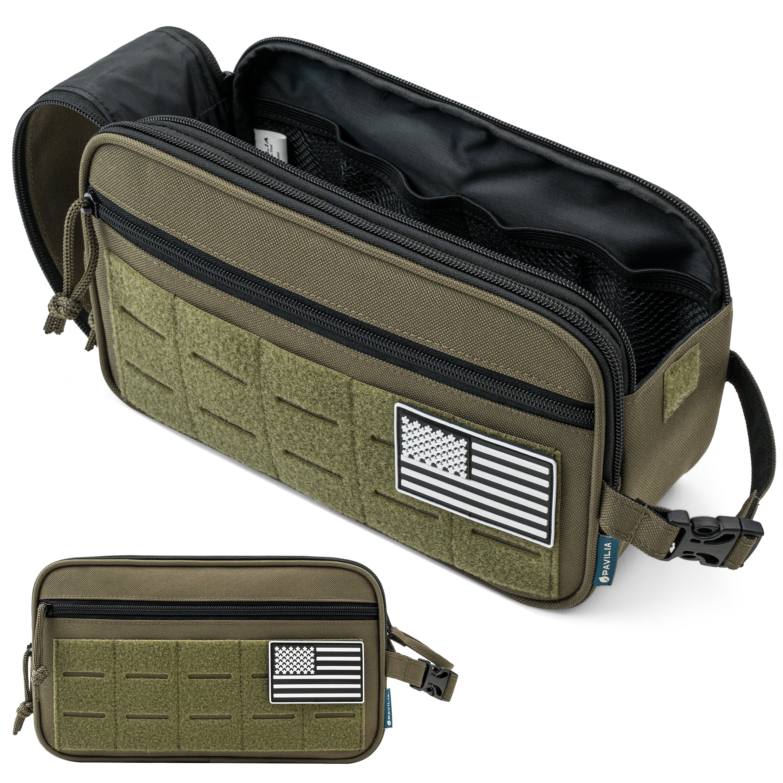 Pavilia Tactical Toiletry Bag for Men, Hygiene Travel Bag, Military ...