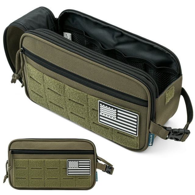Pavilia Tactical Toiletry Bag for Men, Hygiene Travel Bag, Military ...