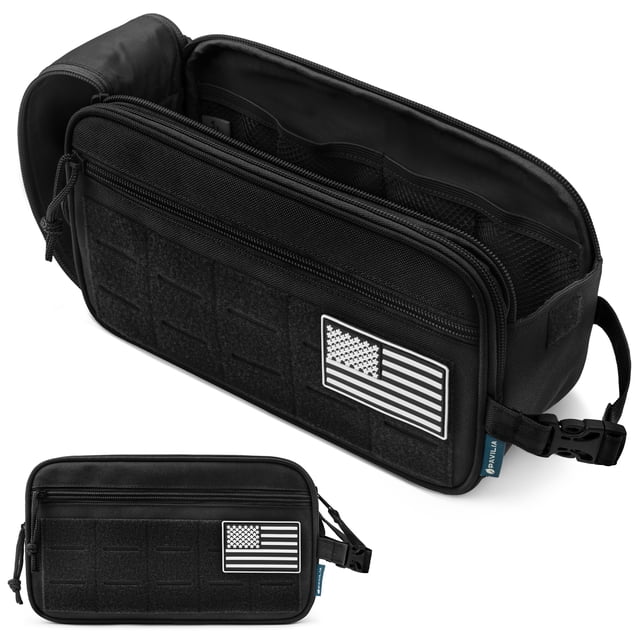 Pavilia Tactical Toiletry Bag for Men, Hygiene Travel Bag, Military ...