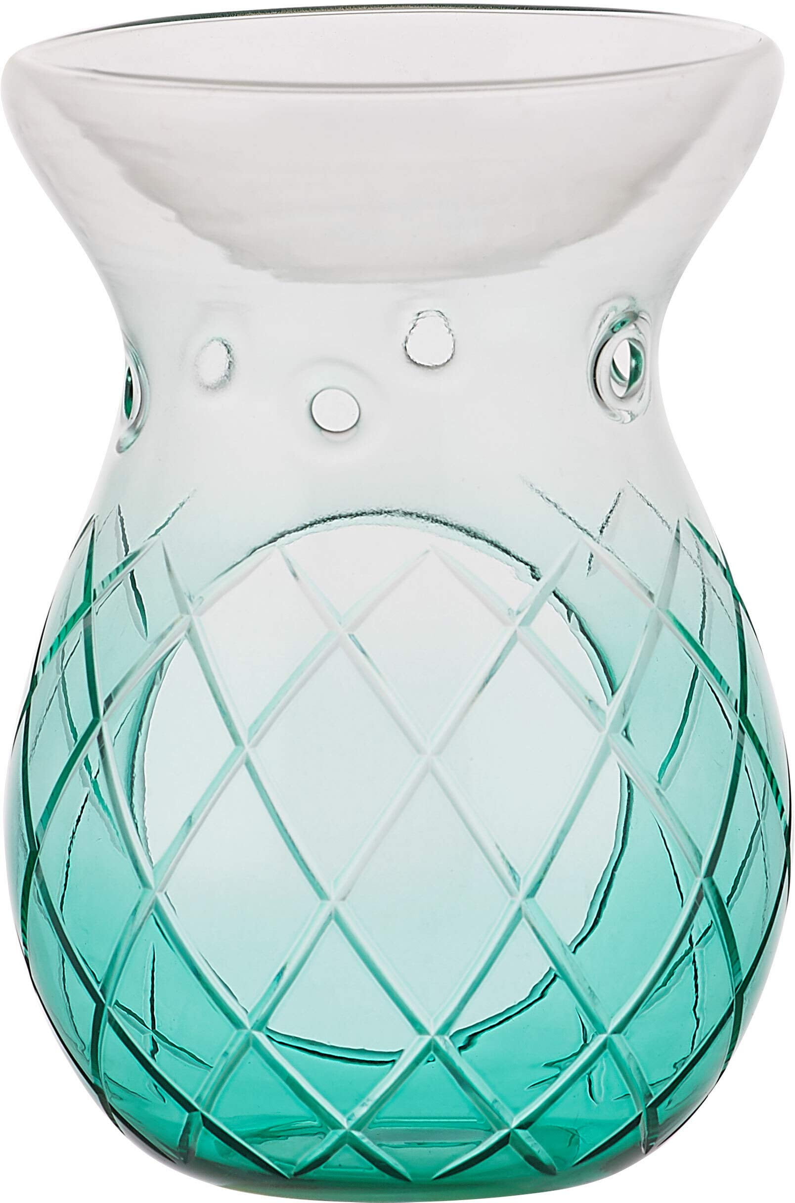Pavilion - Aqua Ombre Diamond Cut Beach House Glass Tealight Wax Warmer ...