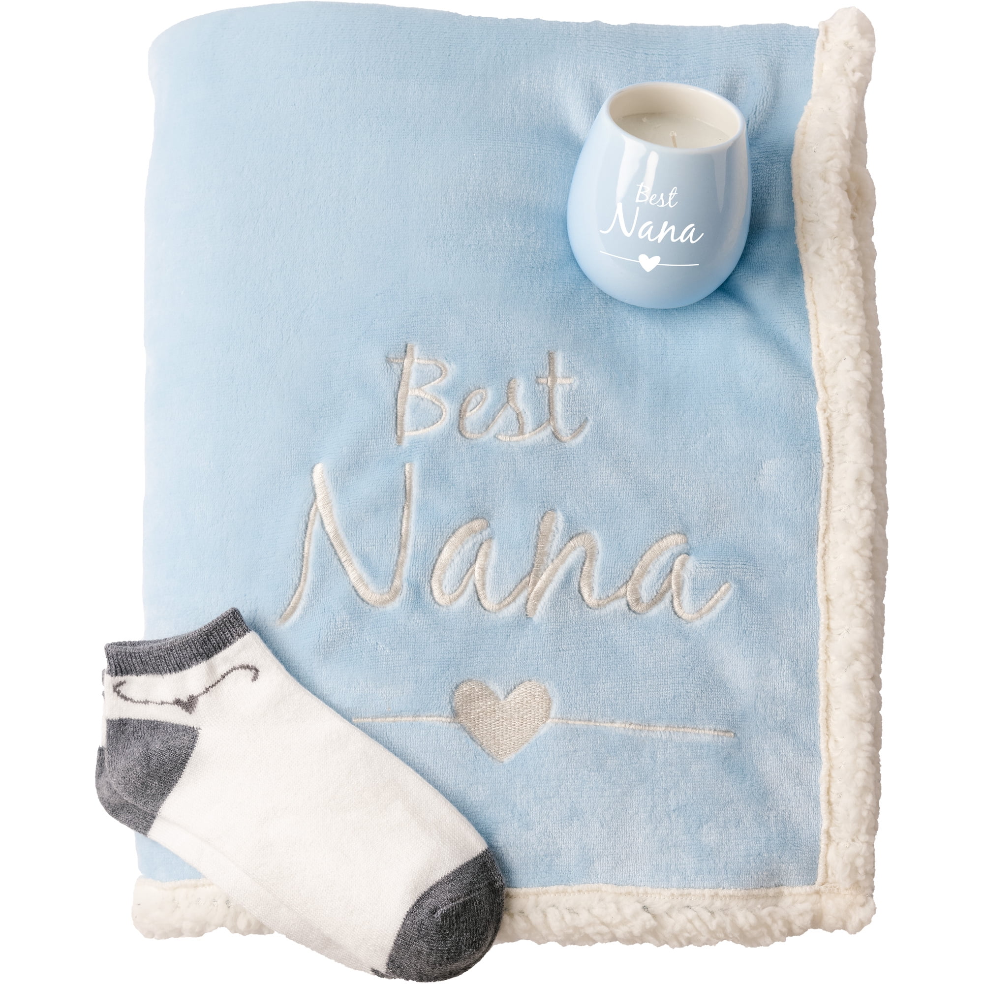 Pavilion - Best Nana - 42" x 50" Sherpa Blanket, 8 oz Candle & Ankle ...