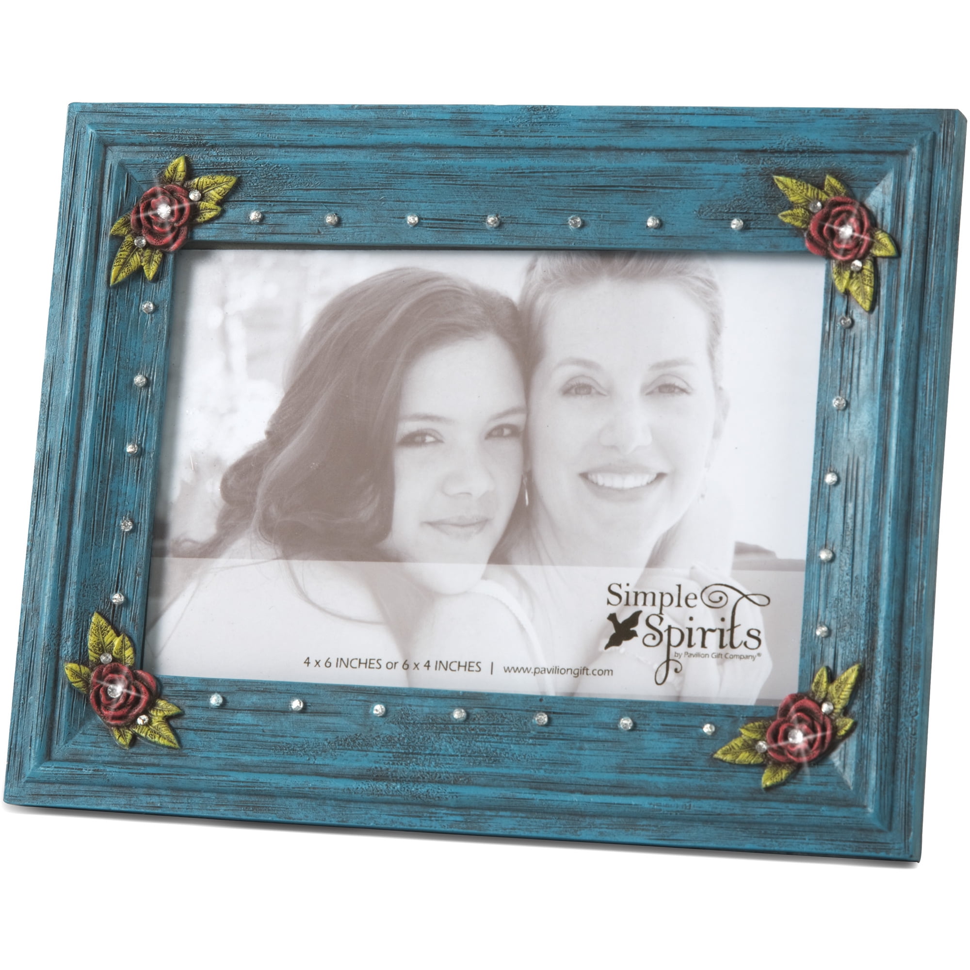 Pavilion- Blue Floral Gemstone Picture Frame 4x6 - Walmart.com