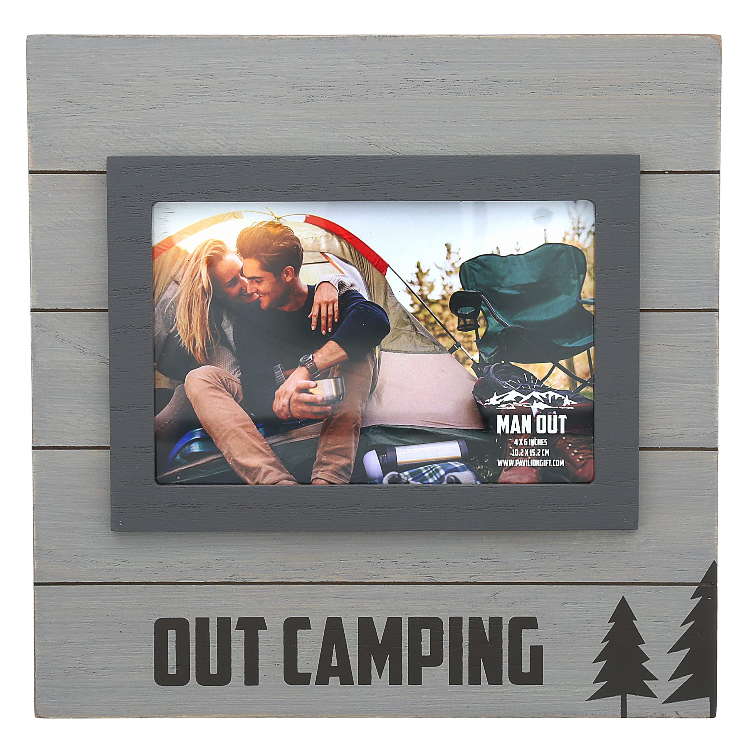 Pavilion - Out Camping Wood Tabletop Picture Frame, Holds 4 x 6-inch Photo, Cabin Decor, Rustic ...