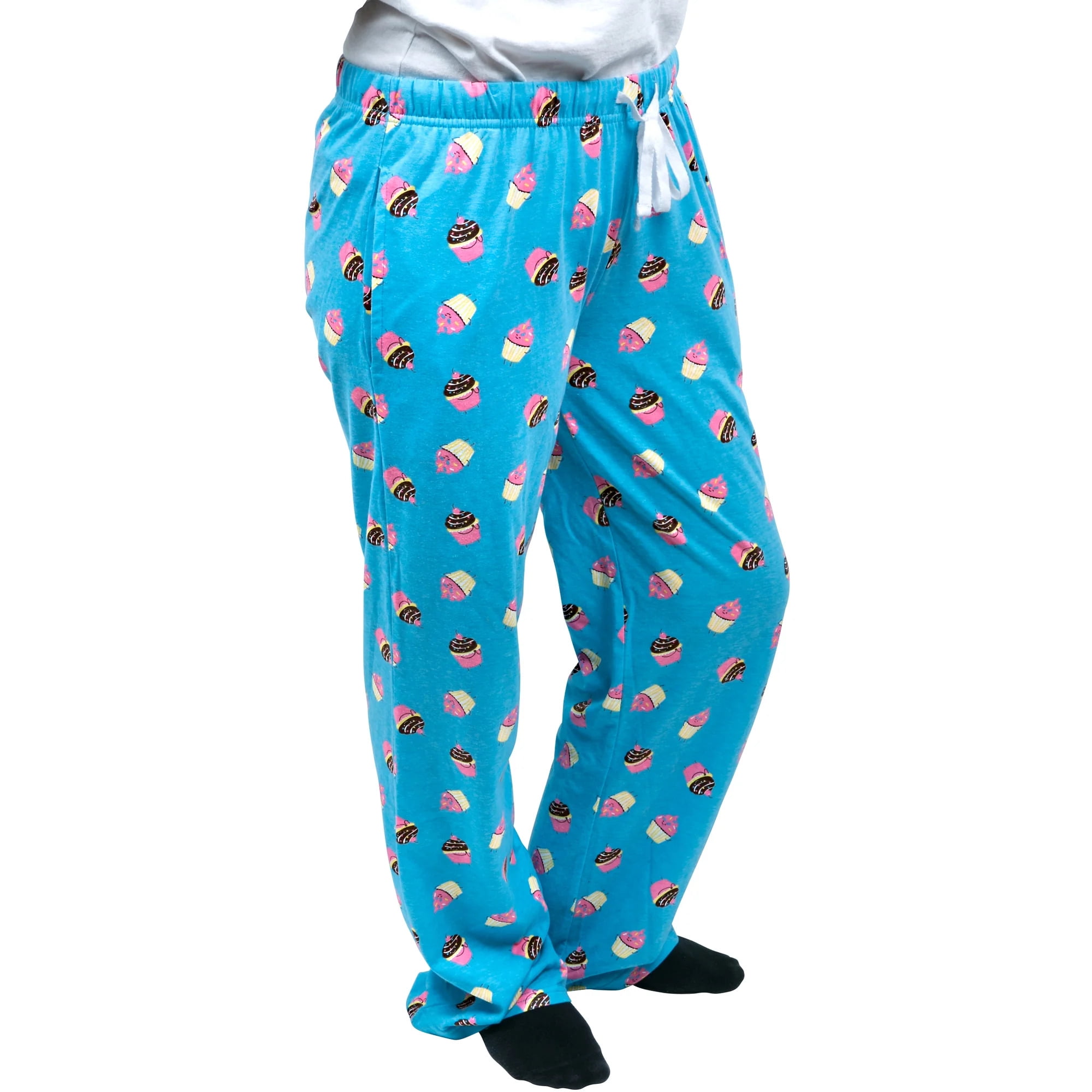 Pavilion - Cupcake Pink & Blue Unisex Pajama Pants with Pockets - Large ...