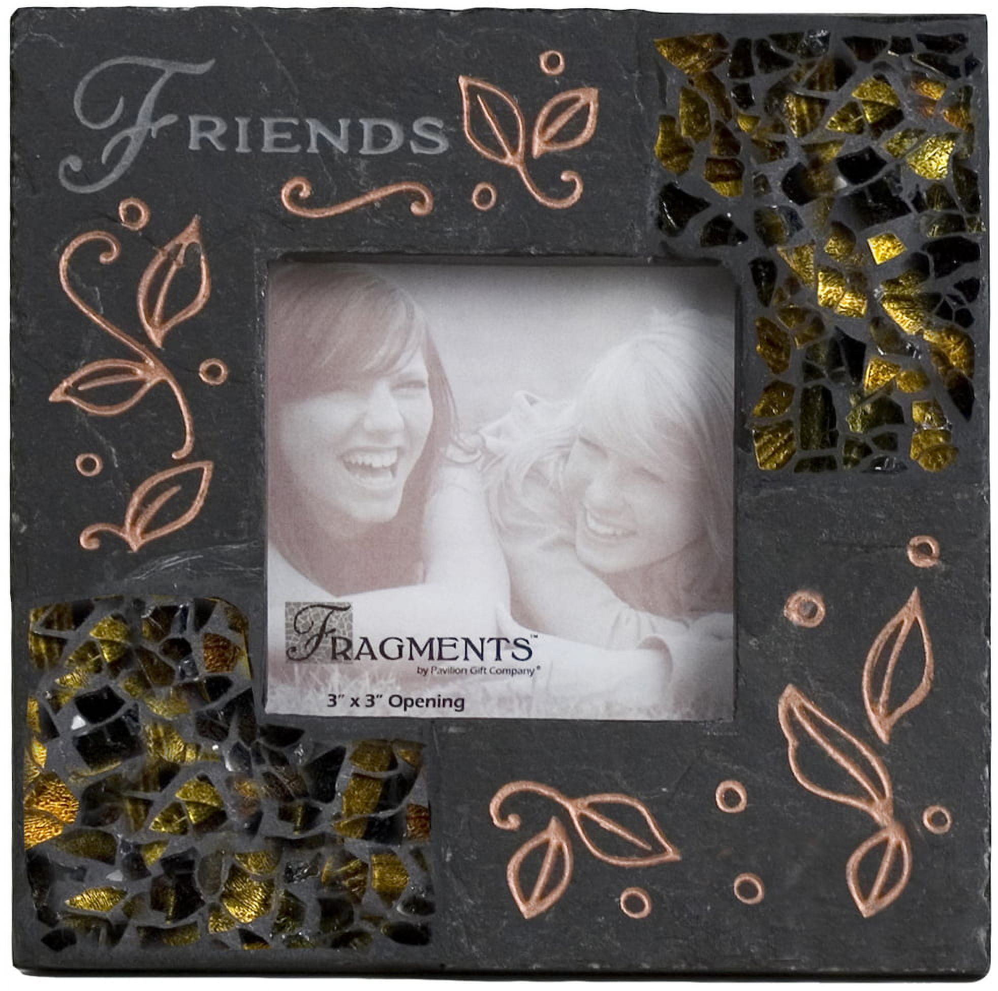 Pavilion- Friends 3x3 Mosaic Slate Floral Slate Picture Frame - Walmart.com