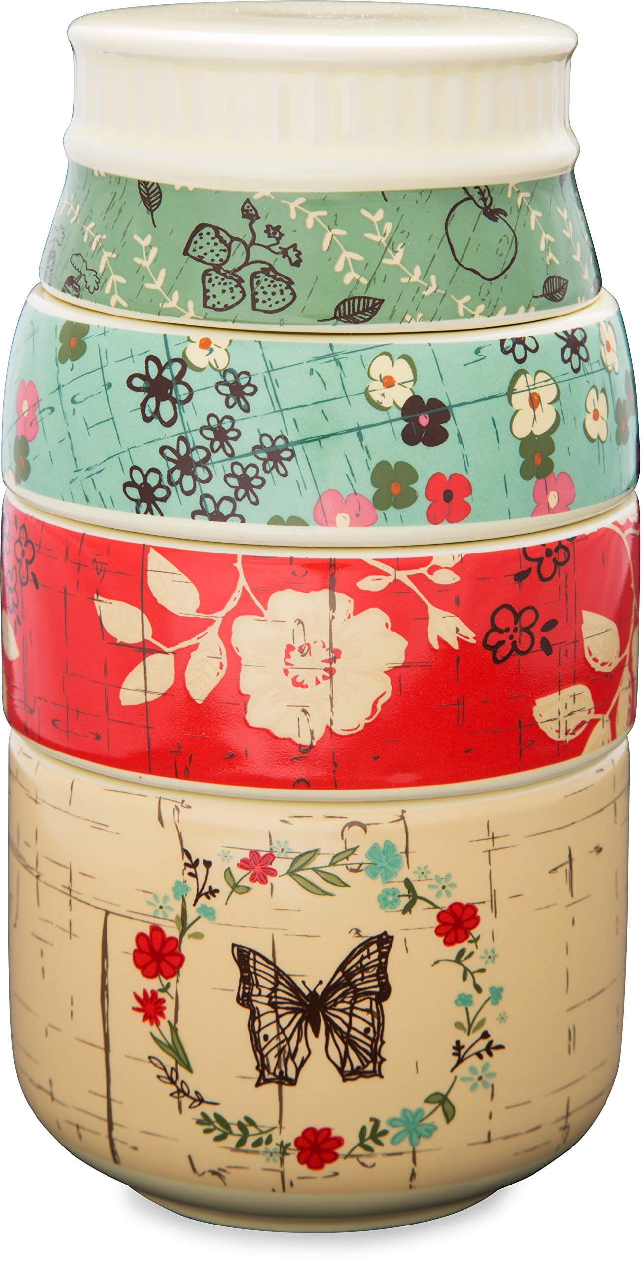 Pavilion Gift Company 23129 Live Simply Floral Mason Jar Measuring Cups ...