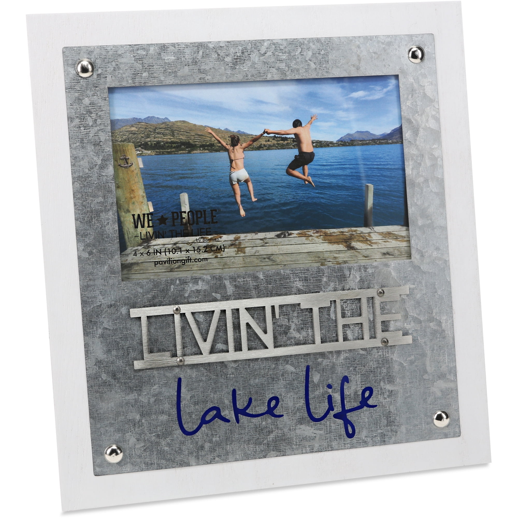 Pavilion Gift Company 4x6 Inch Easel Back Picture Frame Livin' The Lake ...