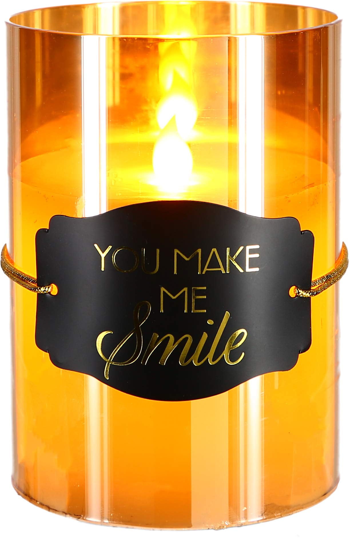 Pavilion Gift Company 5" Amber Luster Realistic Flame Candle Make Me ...