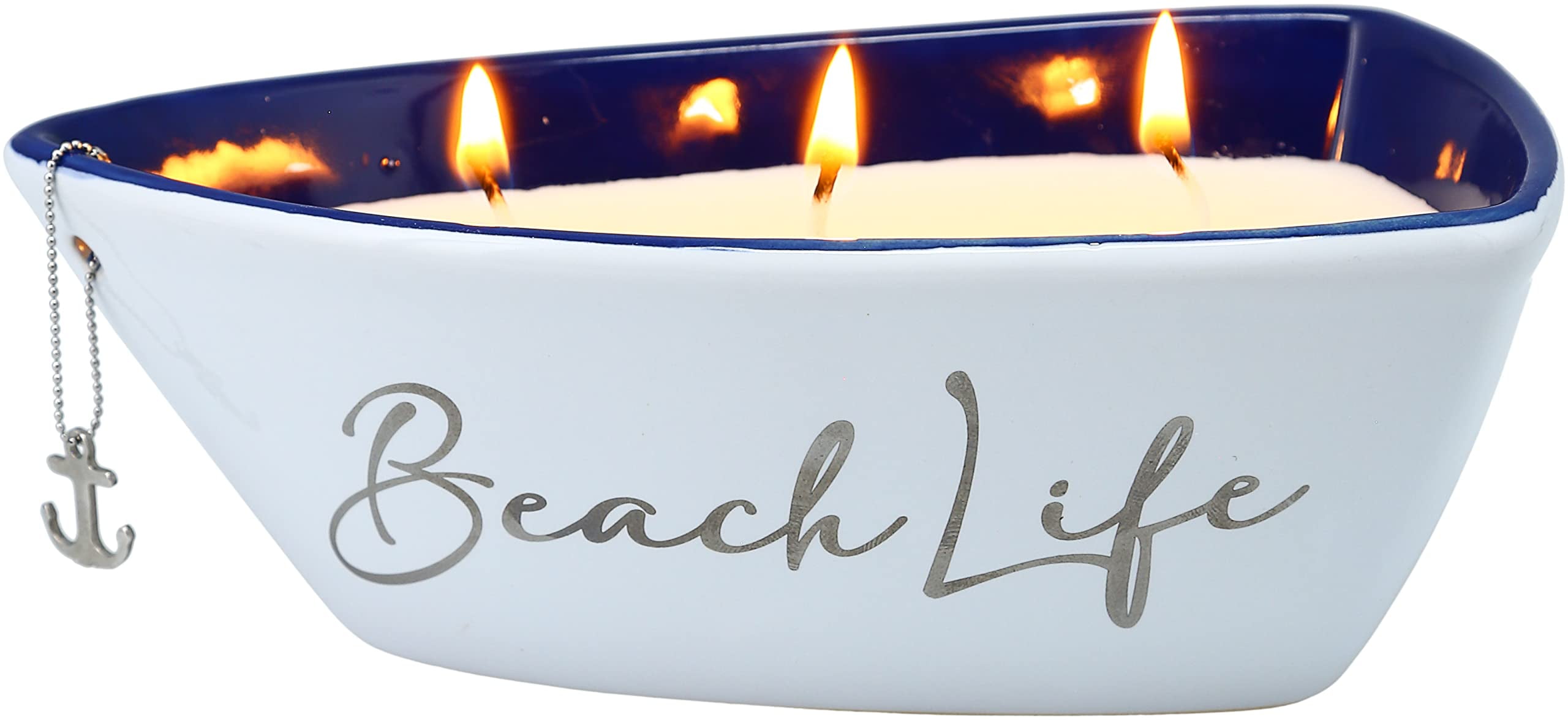 Pavilion Beach Life Triple Wick 10oz Soy Wax Candle, Fresh Linen Scent ...