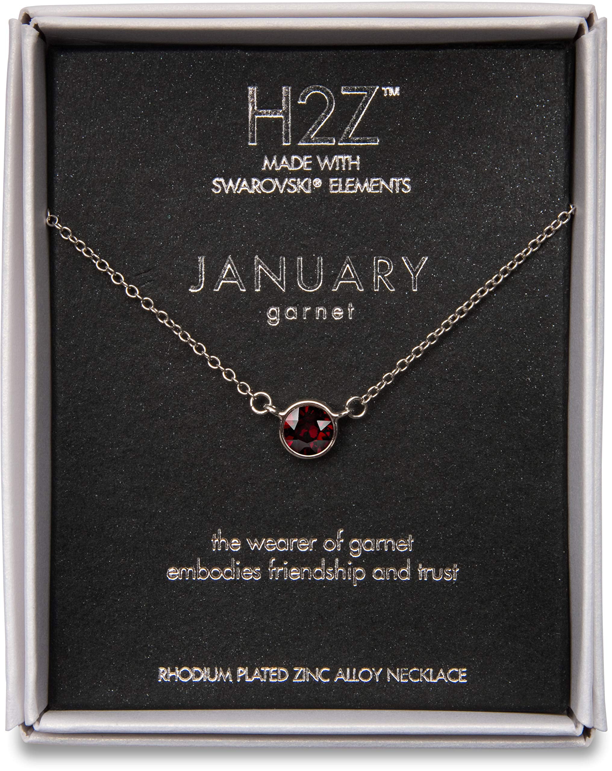 Pavilion Gift Company H2Z 16216 January Garnet Birthstone Necklace with ...