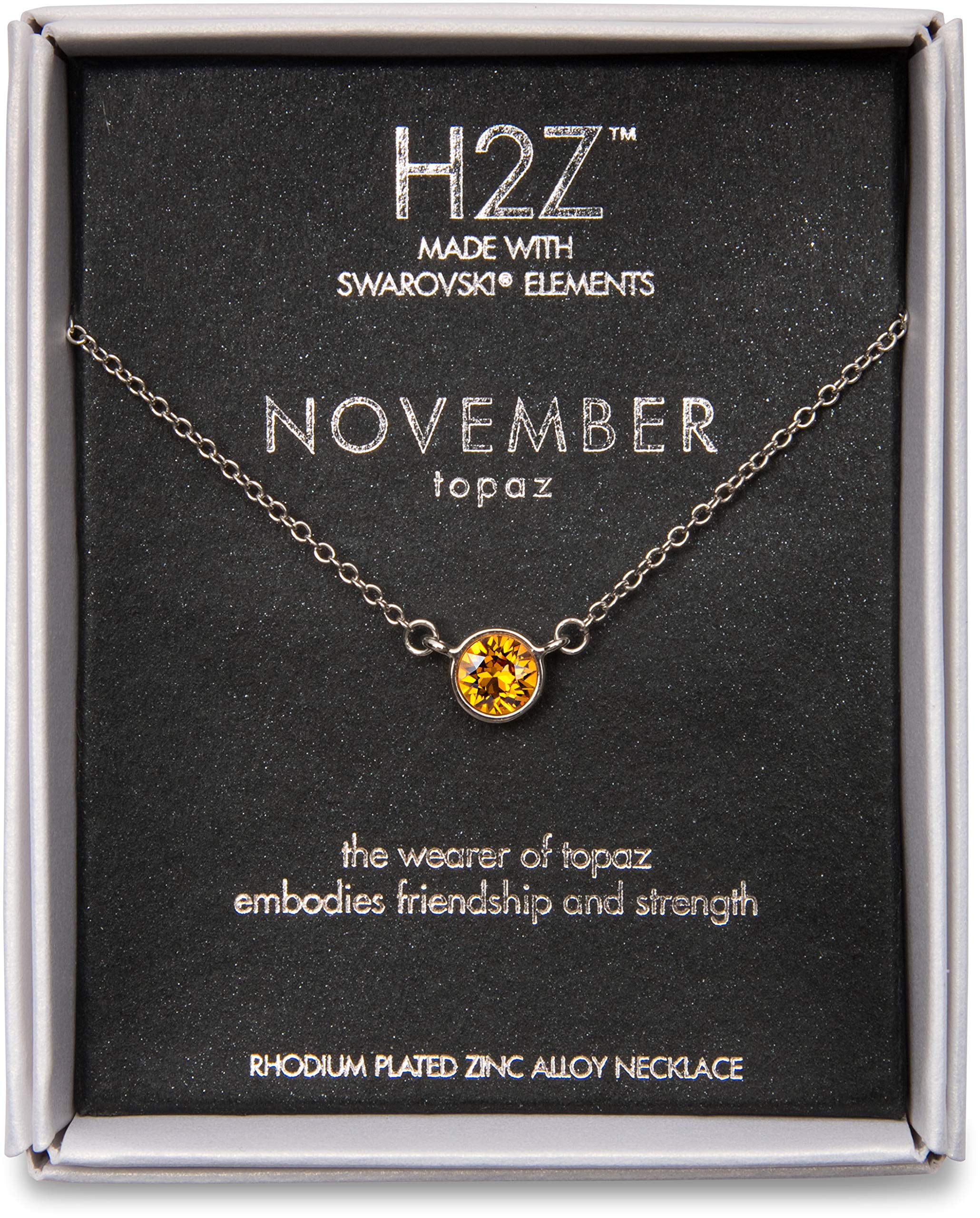 Pavilion Gift Company H2Z 16226 November Topaz Birthstone Necklace with ...