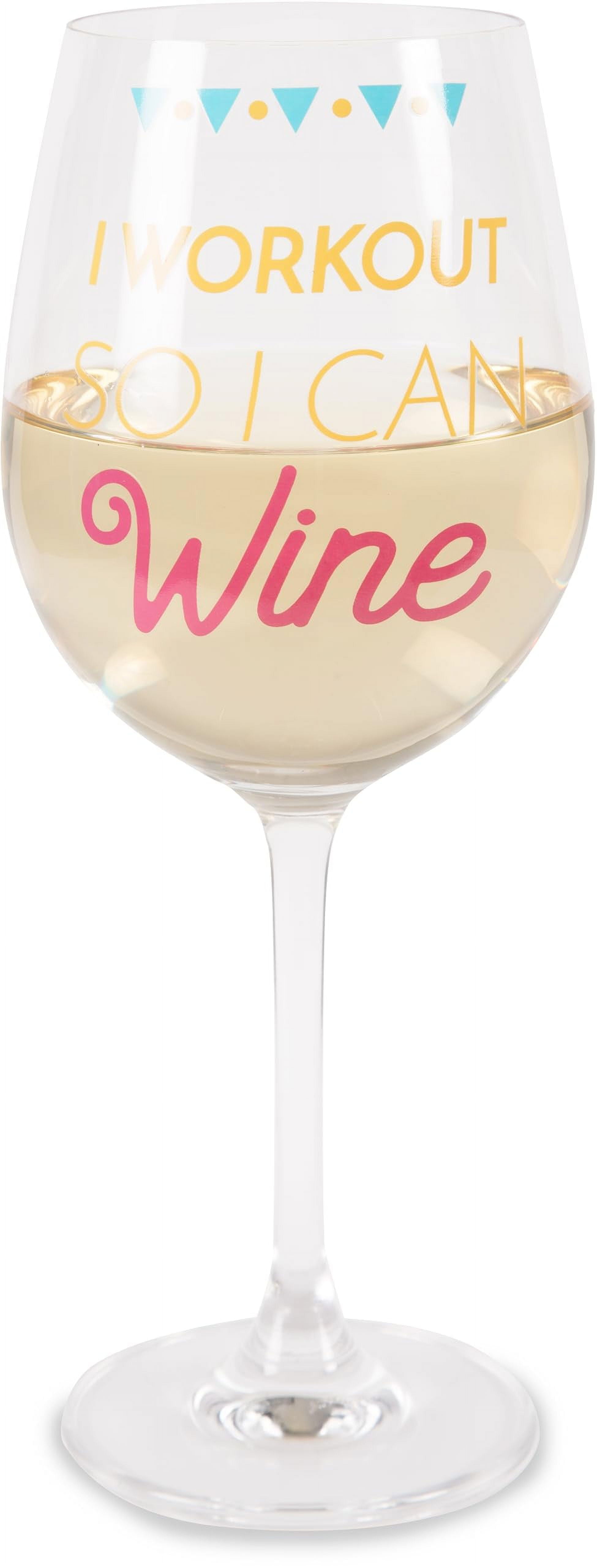 Pavilion Gift Company I Workout So I Can Sporty Girl 12 oz Crystal Wine ...