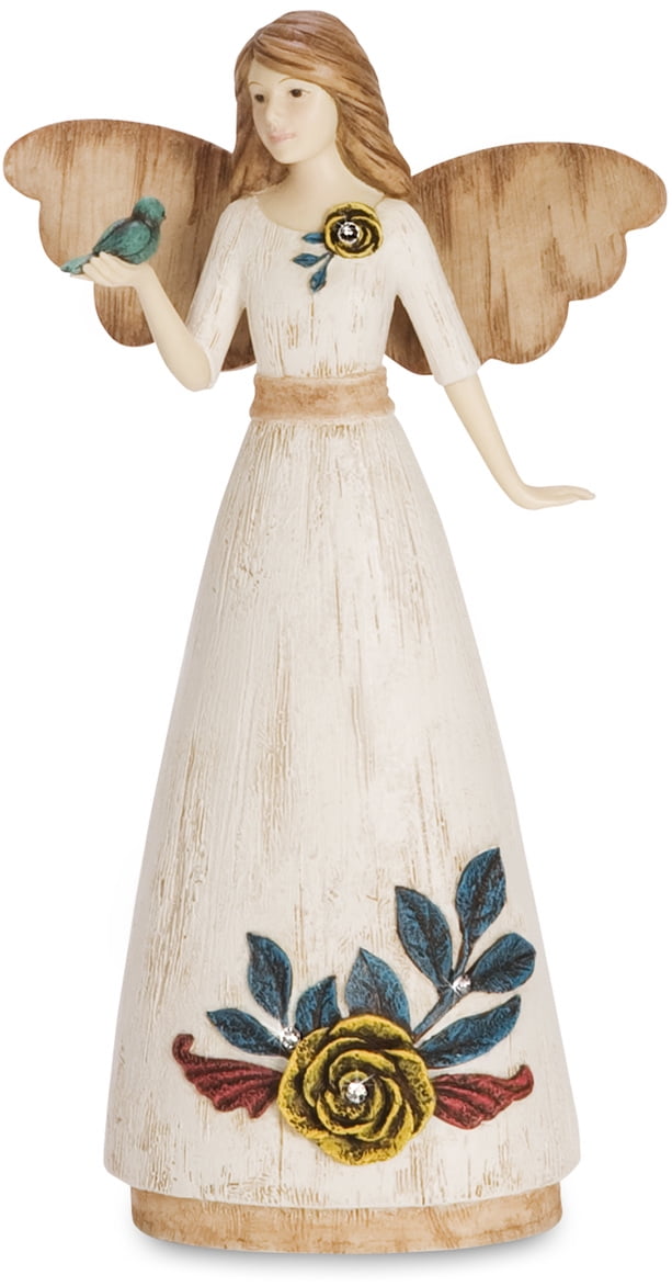 Pavilion Gift Company Simple Spirits Angel Figurine Holding Bird, 6 ...