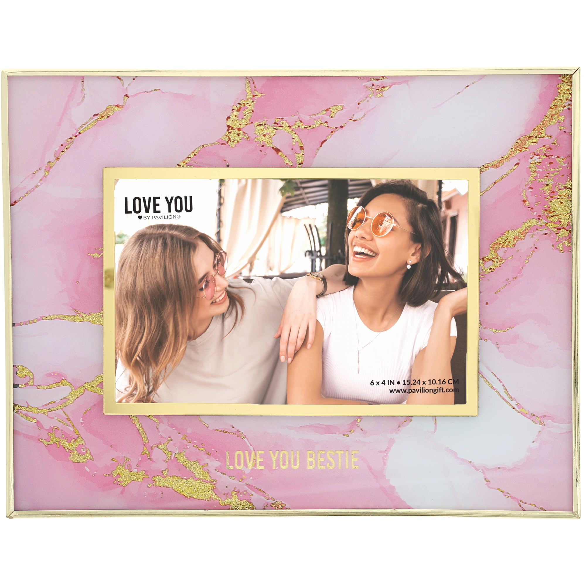 Pavilion - Love You Bestie - 4" x 6" Horizontal Landscape Pink Gold ...