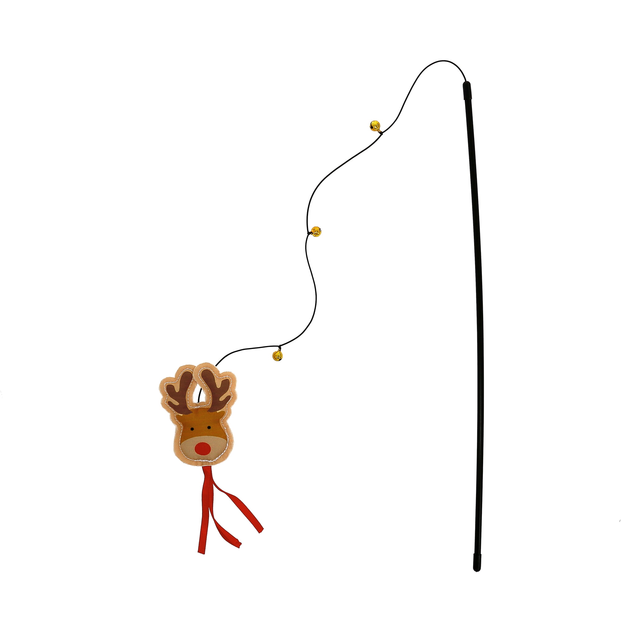 Pavilion - Reindeer - 18" String Cat Toy With 18" Stick Handle With ...