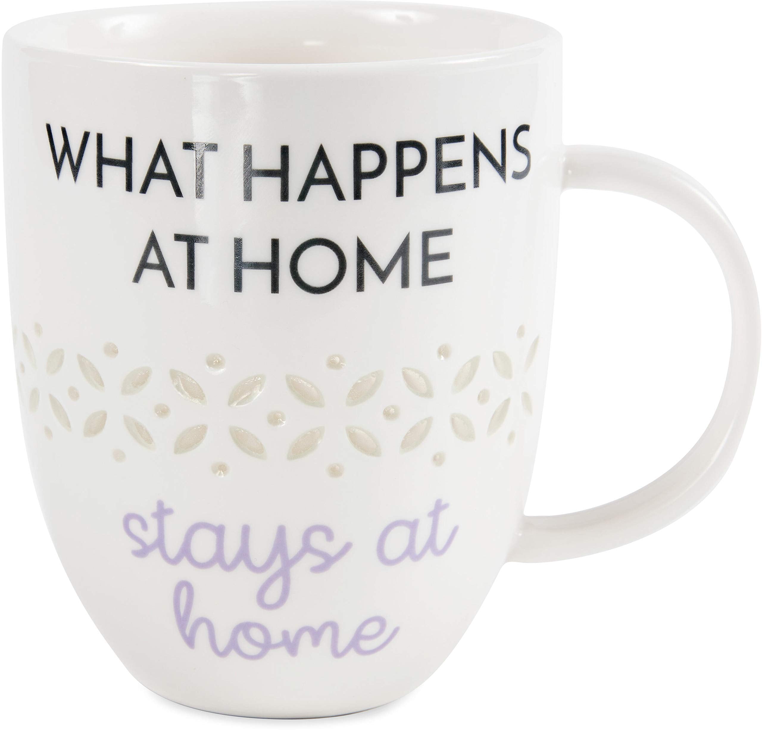 Pavilion Gift Company - Stays at Home - 24 oz Pierced Porcelain Cup ...