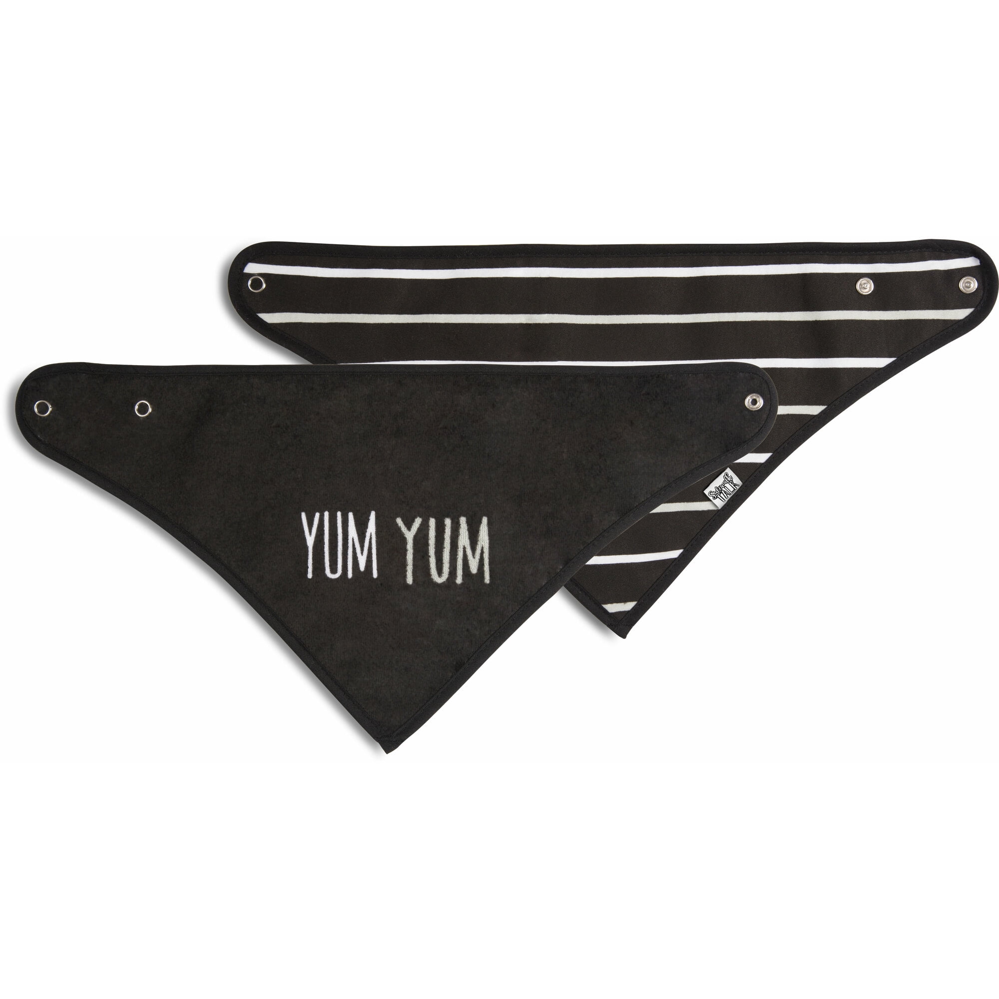 Pavilion Gift Company - Black Yum Yum - Reversible Handkerchief bib ...