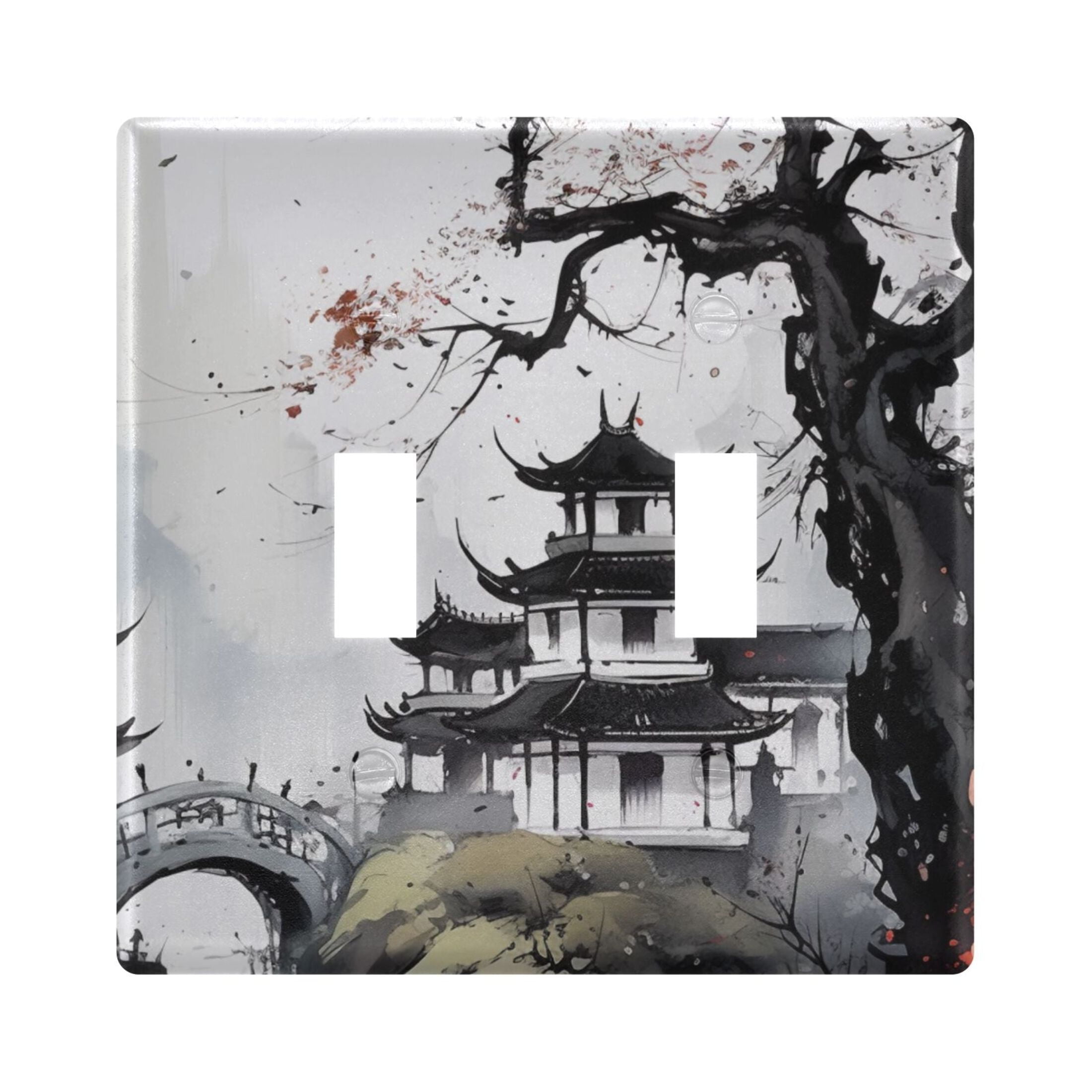 Pavilions and Towers Ink Light Switch Plate Covers 2 Gang Wall Plate ...