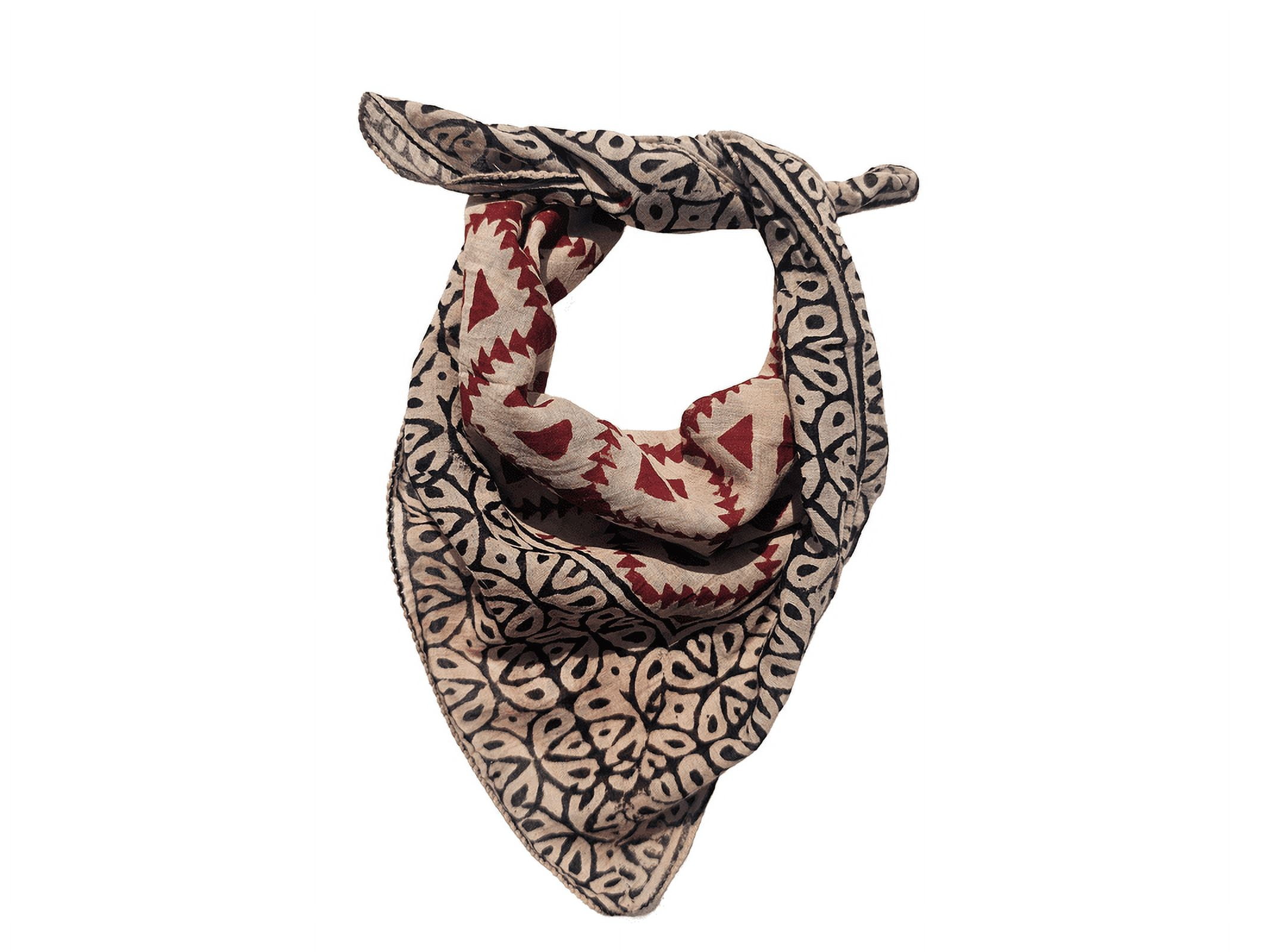 Pavish Export Bohemian Style Cotton Neck Scarf Hand Block Bandanas 100% ...