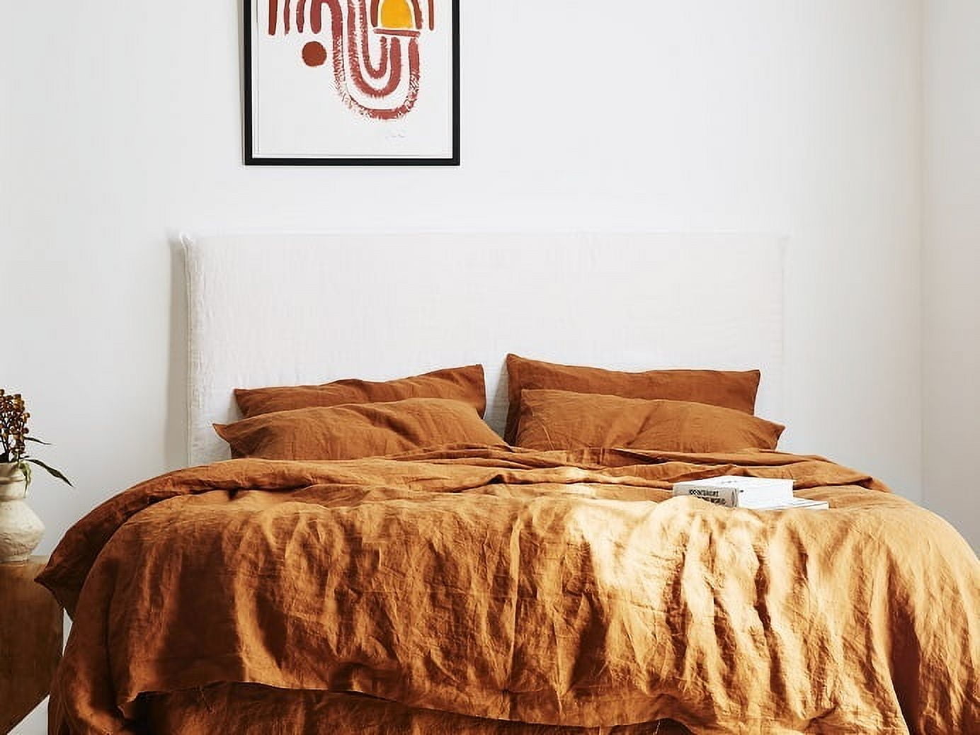 Pavish Export Burnt orange linen bedding set 1 Duvet cover and 2 ...