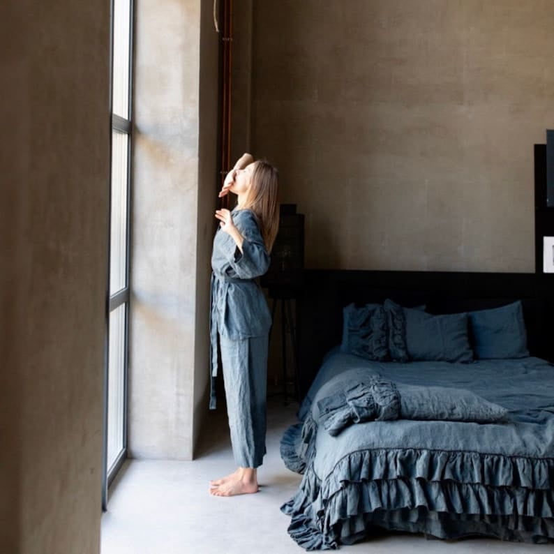 Pavish Export COTTON DUVET COVER Rustic style ruffle duvet cover with ...