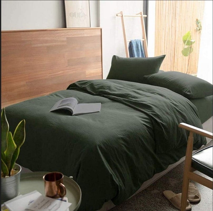 Pavish Export Cotton Duvet Cover In Dark Olive Green bedding set 1 ...