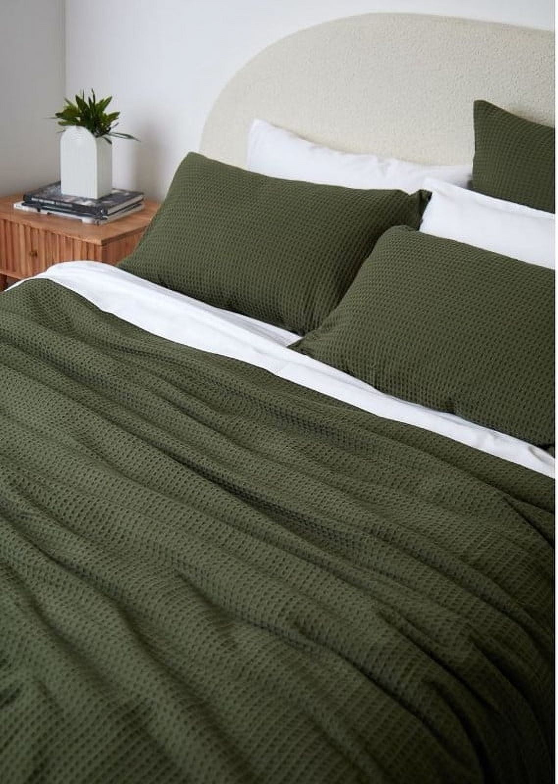 Pavish Export Cotton Waffle Duvet Cover In Dark Olive Green Cotton ...