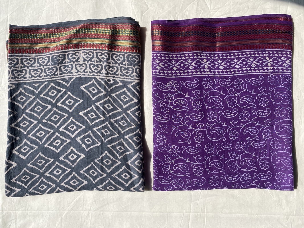 Pavish Export- Hand Block Printed Zari Cotton Sarong, Beach Wrap Pareo ...